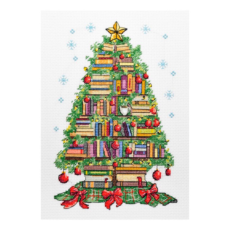 DIY Cross Stitch Kit "Reader's Christmas tree " 5.5x8.7 in | stitchery.shop