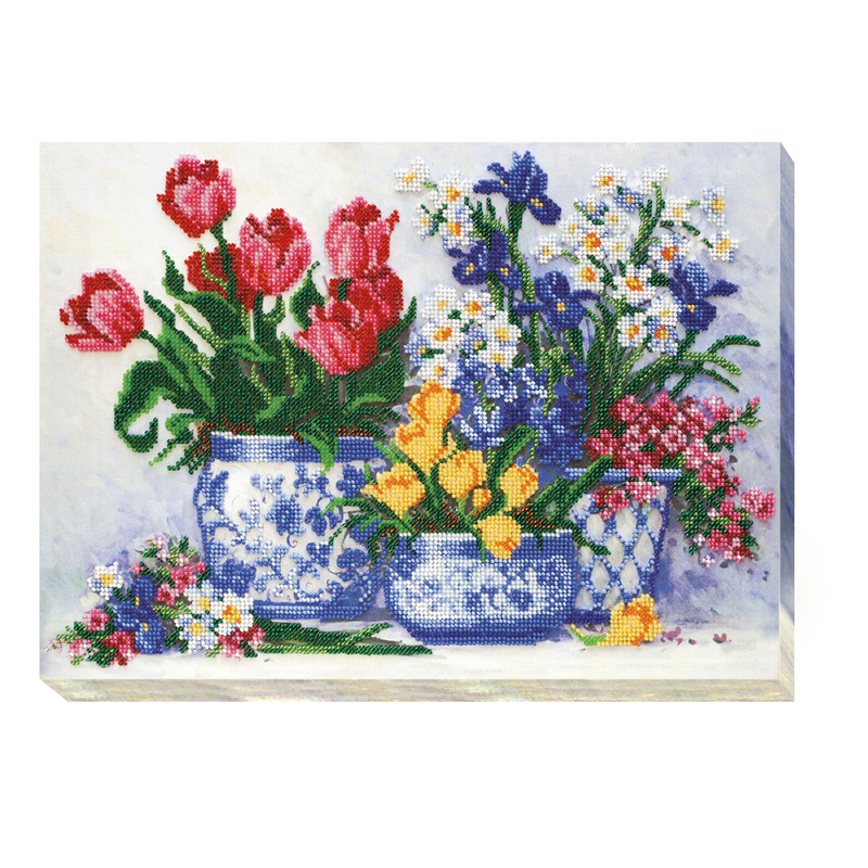 DIY Bead Embroidery Kit "Fragrant round dance" 14.6"x10.6" / 37.0x27.0 ...