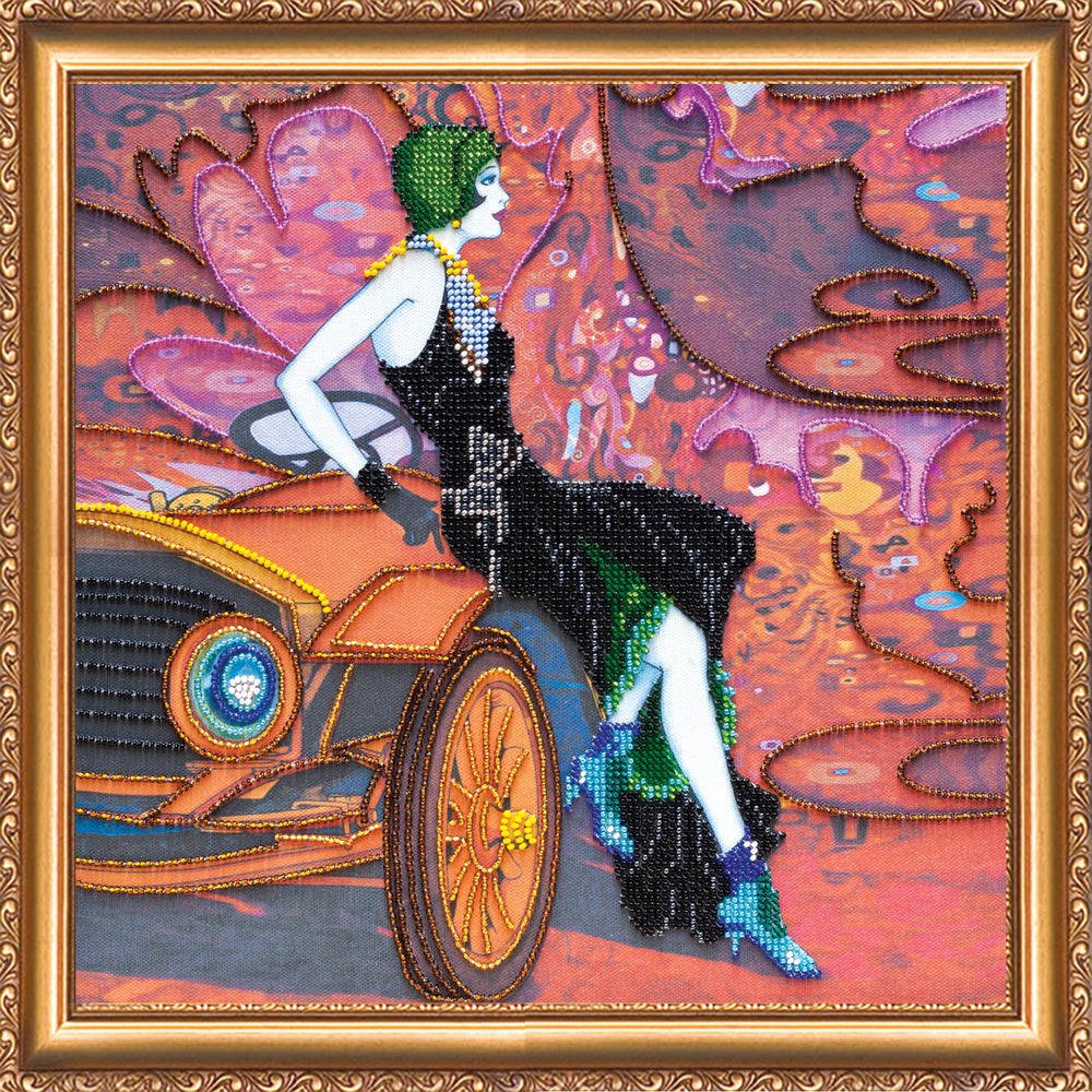 DIY Bead Embroidery Kit "Jazz age girls – 1" 11.8"x11.8" / 30.0x30.0 c ...