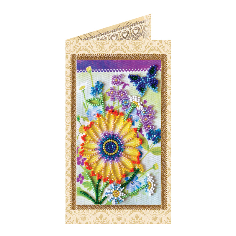DIY kit postcard 3D for embroidery with beads "Among stars and clouds ...