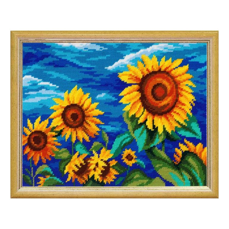 DIY Needlepoint Kit "The Sunflowers" 14.2"x18.5" | stitchery.shop
