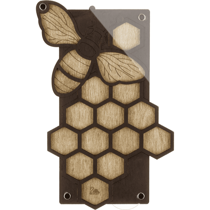 Wood bead organizer with transparent lid "Bee and Honeycomb ...